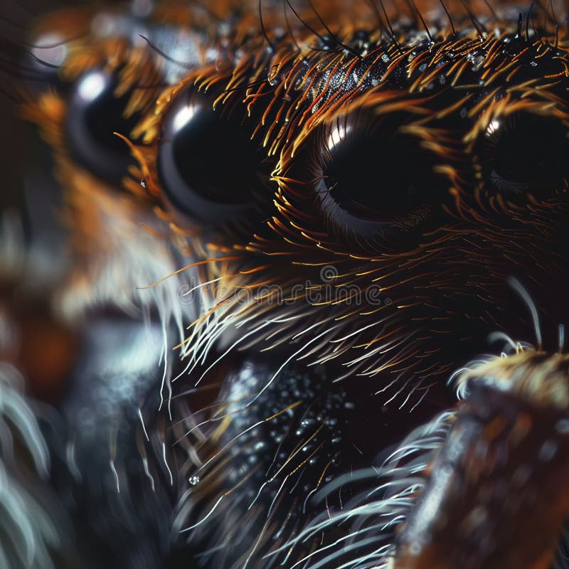 Macro View of a Spiders Eyes Showcasing the Complexity and Sharp Focus ...