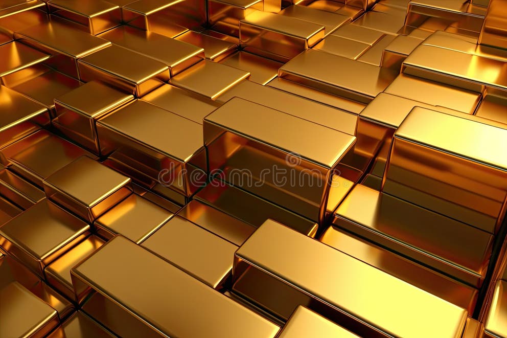 Stacks of gold bars stock illustration. Illustration of brick - 281504404