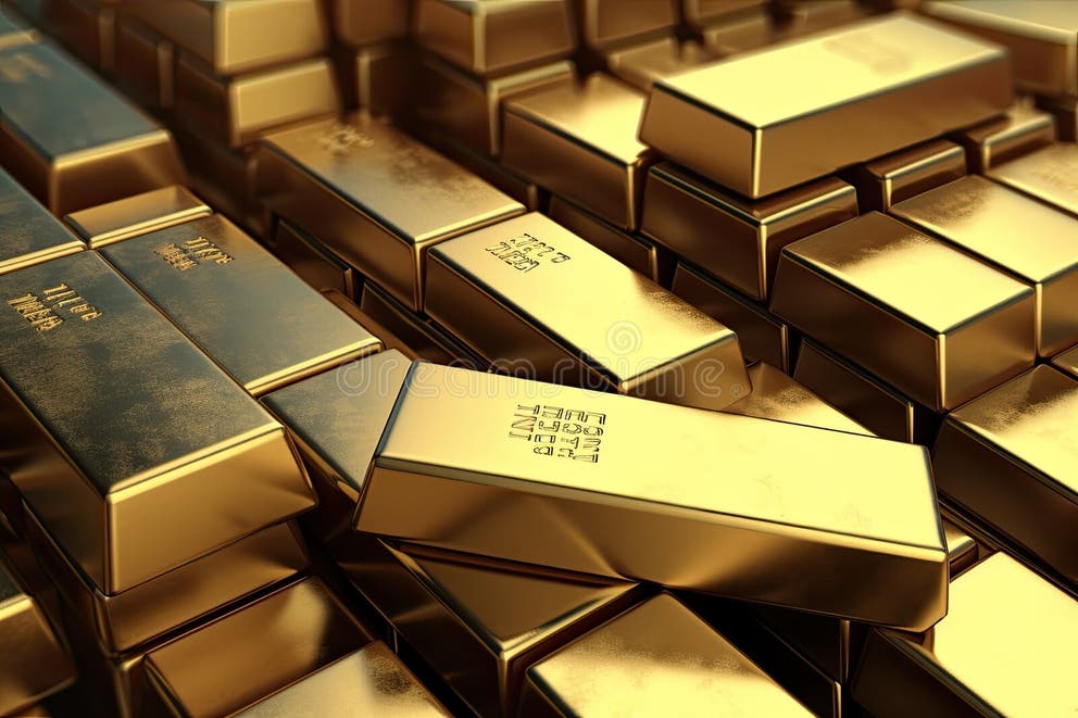 Stacks of gold bars stock illustration. Illustration of making - 281504407