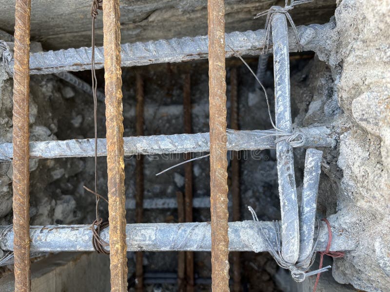 Macro View of a Steel Integration for Strong Building Structure Stock ...