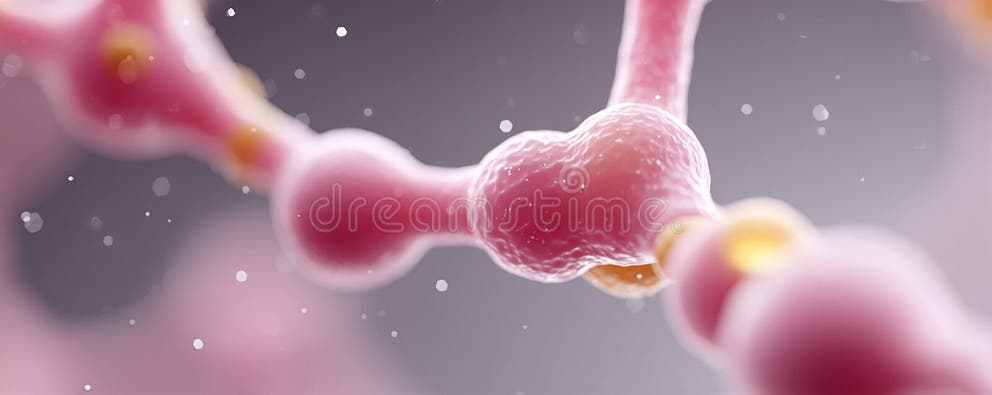 Macro View of a Stylized, Pink and Yellow Cell Structure. Represents ...