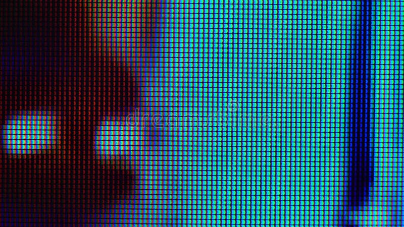 Macro View of a Television LED Screen at the Time of Broadcasting a TV ...