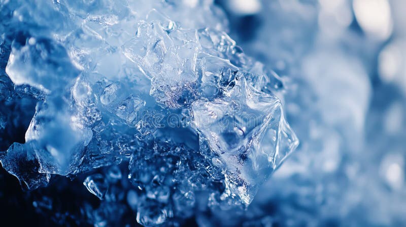 Macro View of Translucent Glacier Crystals Close Up of Realistic ...