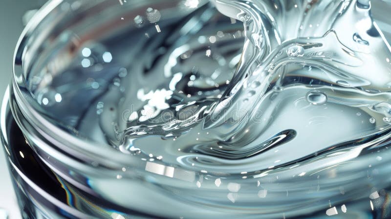 Macro View of Transparent Cosmetic Gel Droplets and Waves. Stock Image ...