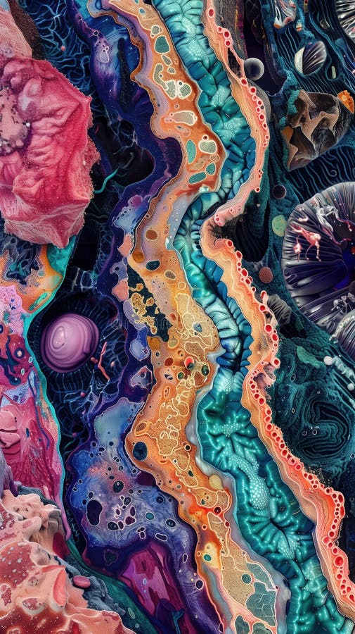 Macro View of Urinary Bladder Wall with Vibrant Patterns Resembling ...