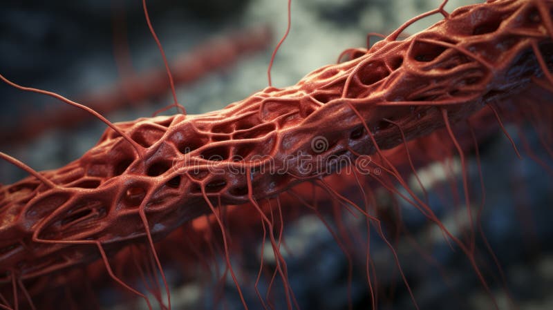 Macro View of Vascular Tissues with Hairs: Unreal Engine Rendered Image ...