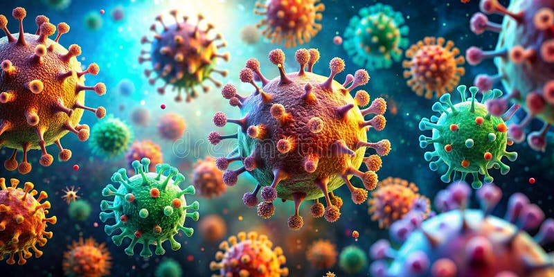 Macro View of Viruses and Bacteria Microscopic World of Pathogens ...