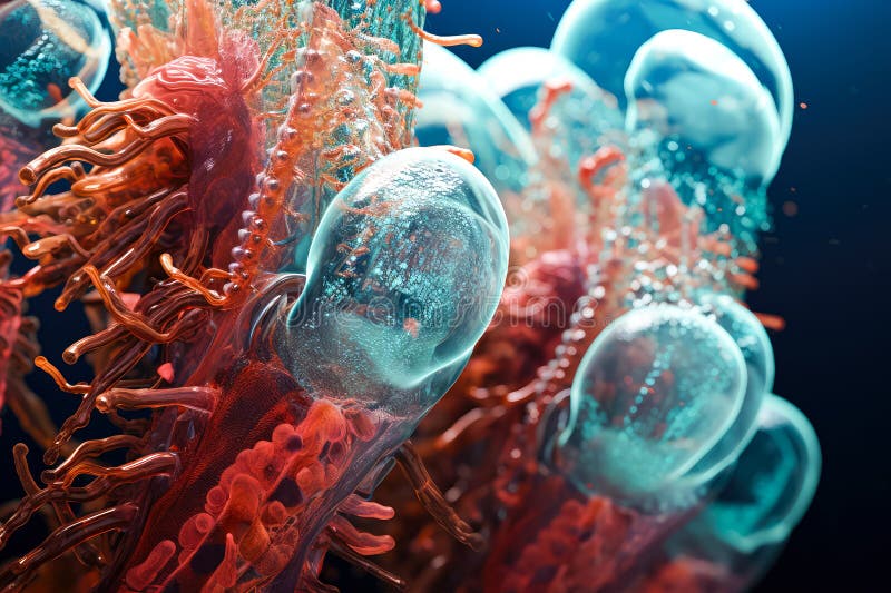 Macro Virus and Bacteria in a Human Body Stock Illustration ...