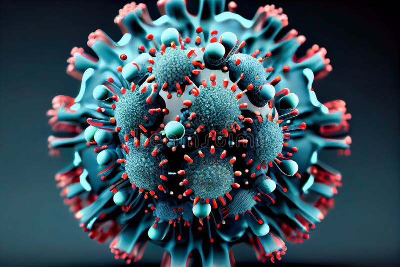 Macro Virus Close-up 3d. Generative AI, Generative, AI Stock ...