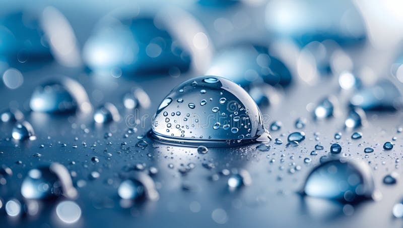 Macro Water Drops Background, Scattered Clear Droplets Stock ...