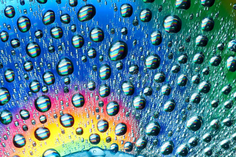 Macro of Water Drops on Multicolor Background Stock Photo - Image of ...