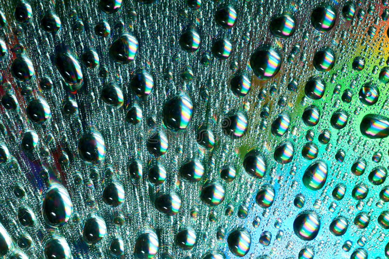 Macro of Water Drops on Multicolor Background Stock Image - Image of ...