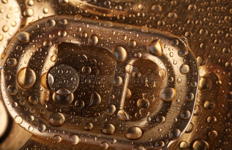 Macro Water Drops on a Tin Can, Tin Can Lid with Water Drops Stock ...
