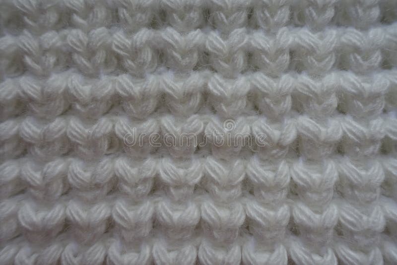 Macro of White Knit Fabric with Unusual Pattern Stock Image - Image of ...