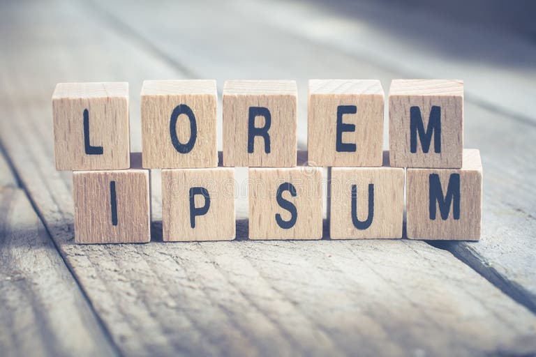 Macro of the Words Lorem Ipsum Formed by Wooden Blocks on a Wooden ...