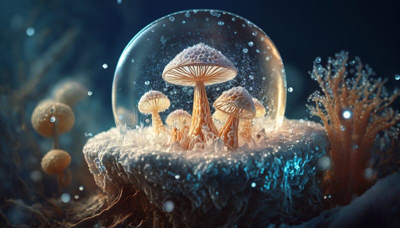 Microcosm of Crystalline Plants Stock Illustration - Illustration of ...