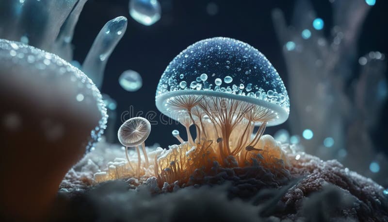 Microcosm of Crystalline Plants Stock Illustration - Illustration of ...