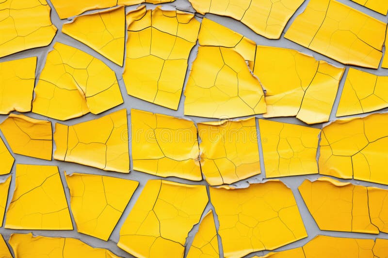 Macro of Yellow Cracked Paint for Texture Stock Illustration ...