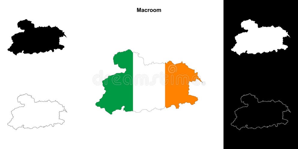 Macroom outline map stock vector. Illustration of boundaries - 379307946