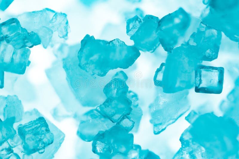 Macrophotography of Coarse Salt Rocks,abstract Background.blue Color ...