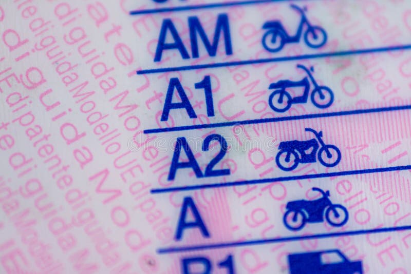 Macrophotography on European Driving License Categories Stock Photo ...