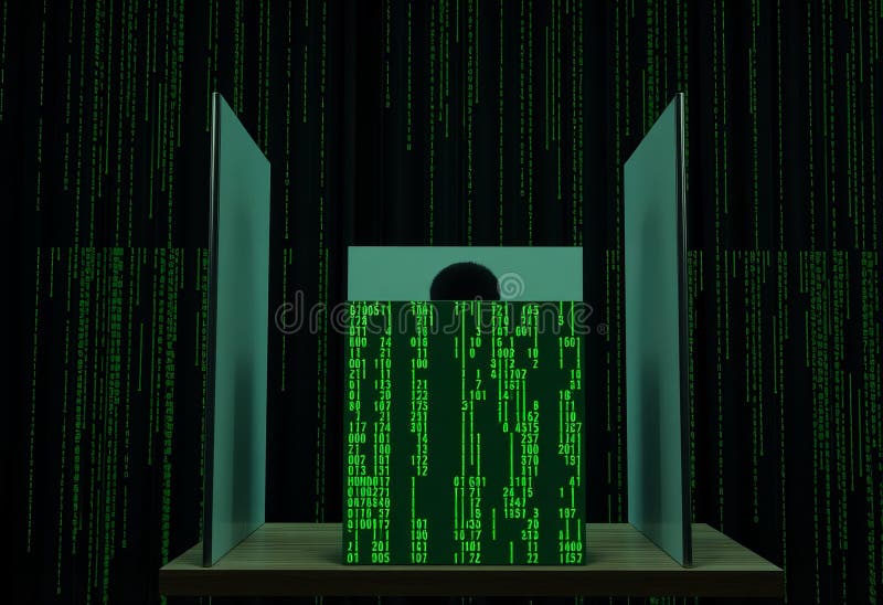 Macrorealism Matrix Code ASCII Hyperrealistic Rendering of a Vot Stock ...