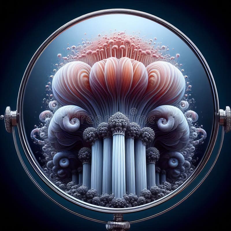 Macrorealism Mirror a Mirror that Magnifies Small Details Creati Stock ...