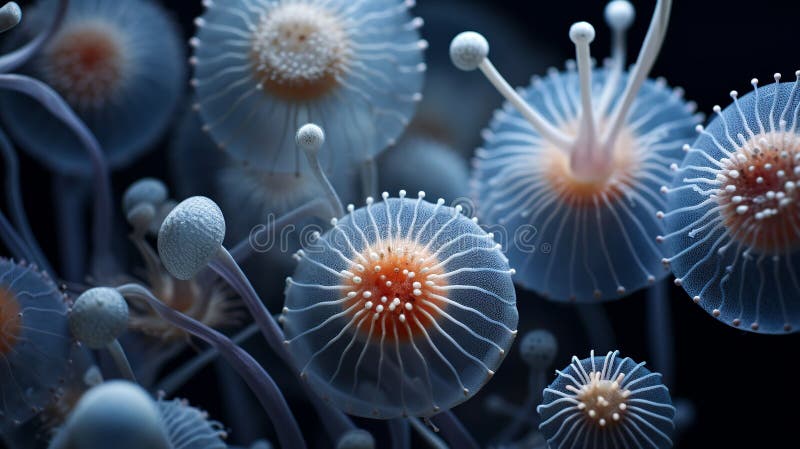 Macroscopic Shot If Radiolaria Cells, AI-generated. Stock Illustration ...