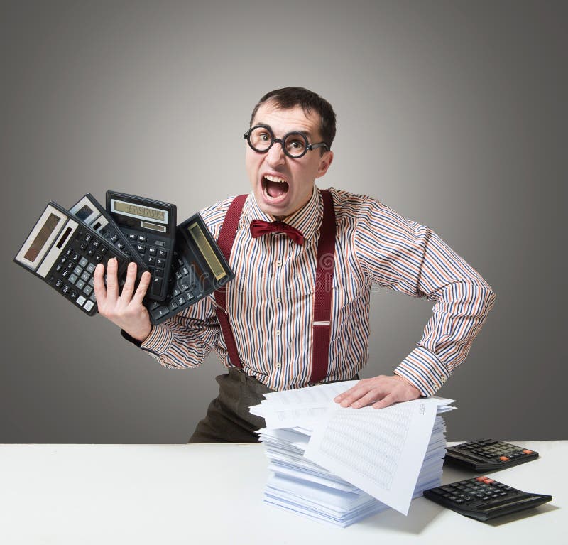 Mad accountant stock photo. Image of funny, concept, credit - 50660588