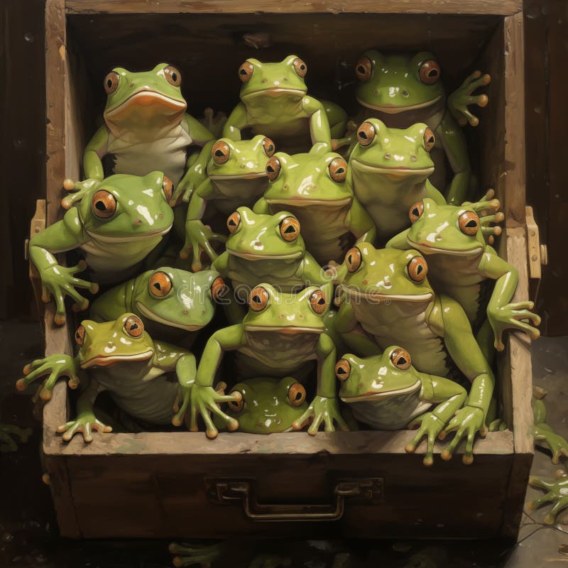 Mad as a box of frogs stock illustration. Illustration of green - 296987575