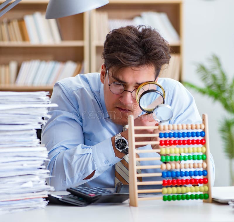 The Mad Auditor Looking for Errors in the Report Stock Image - Image of ...
