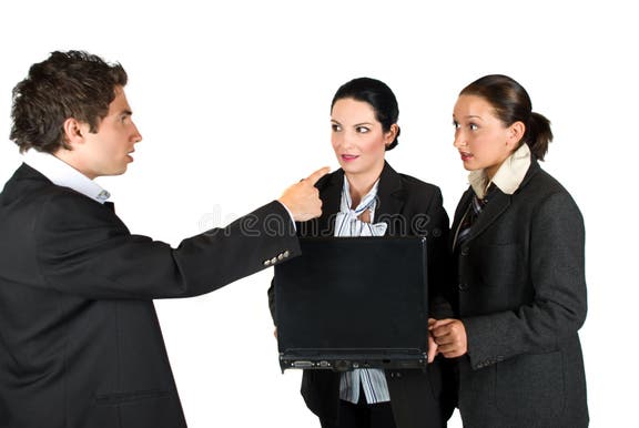Mad boss with employees stock photo. Image of authority - 9341152