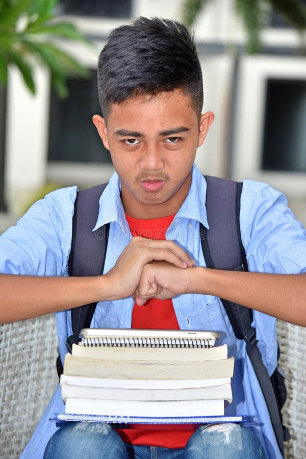 Mad Boy Student with Notebooks Stock Image - Image of school, college ...