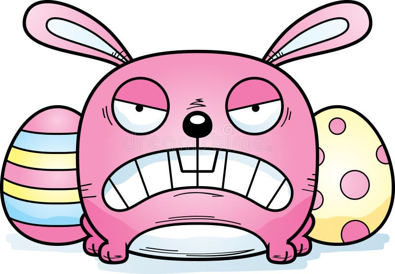Mad Cartoon Easter Bunny stock vector. Illustration of eggs - 116184777