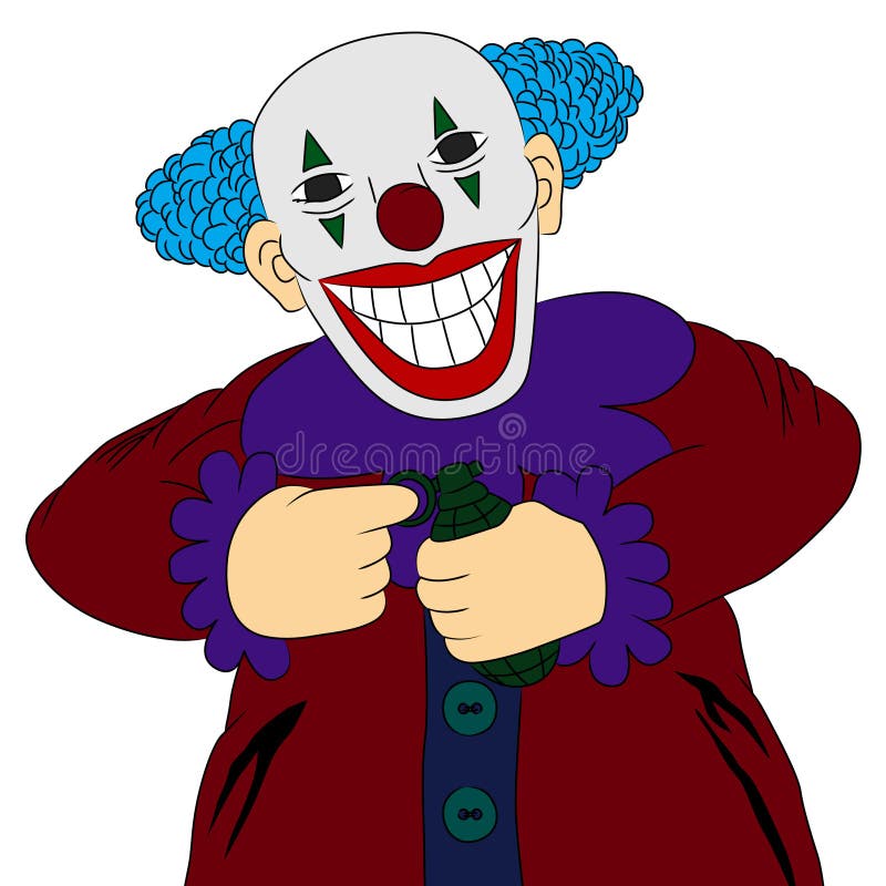Cartoon scary evil clown stock vector. Illustration of monster - 46460835