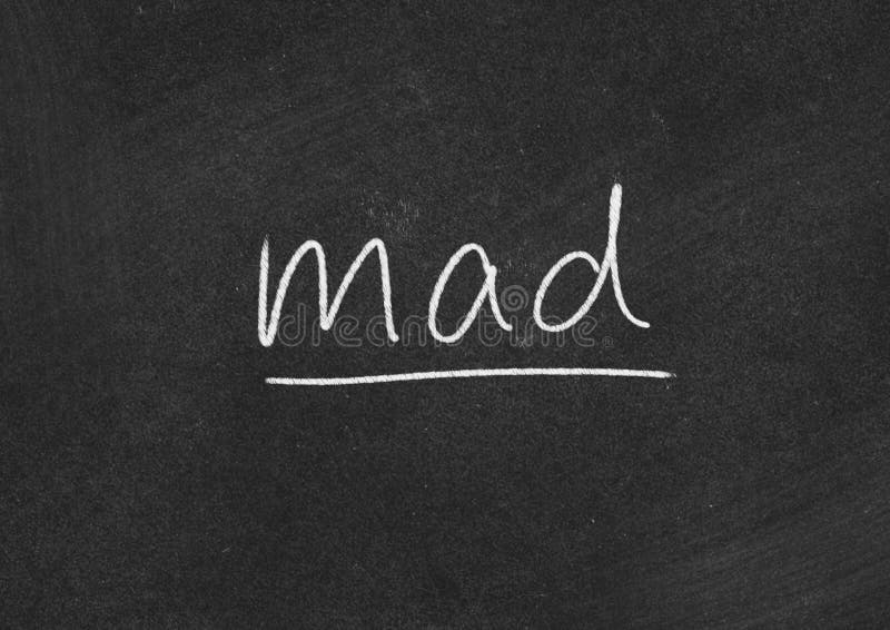 Mad stock photo. Image of blackboard, concept, word - 166339142