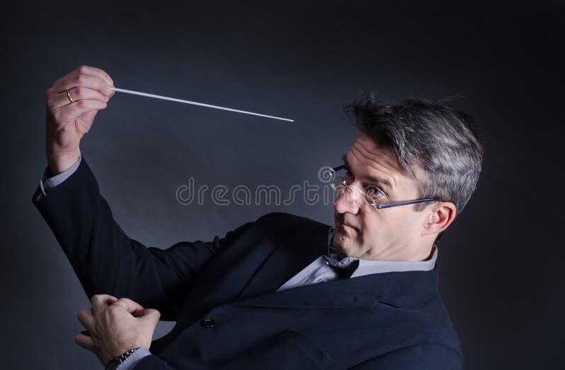 Mad conductor stock image. Image of portrait, male, musician - 52580553