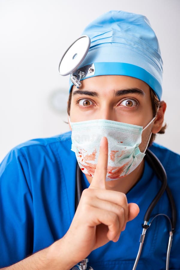 The Mad Doctor Working in the Clinic Stock Image - Image of maniac ...