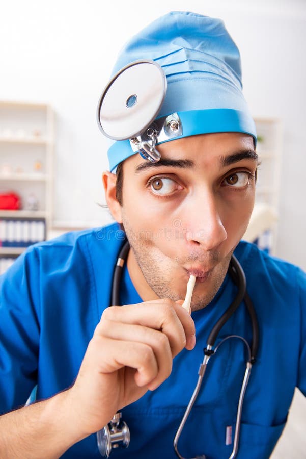 The Mad Doctor Working in the Clinic Stock Image - Image of comic ...