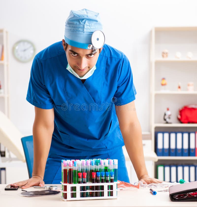 Mad Doctor Working in the Clinic Stock Photo - Image of experiment ...