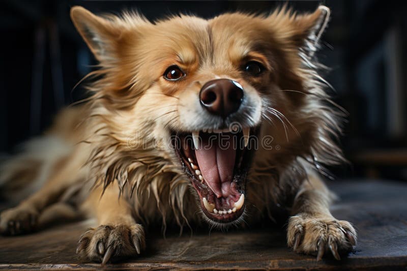 A Mad Dog with an Open Muzzle. Stock Photo - Image of teeth ...