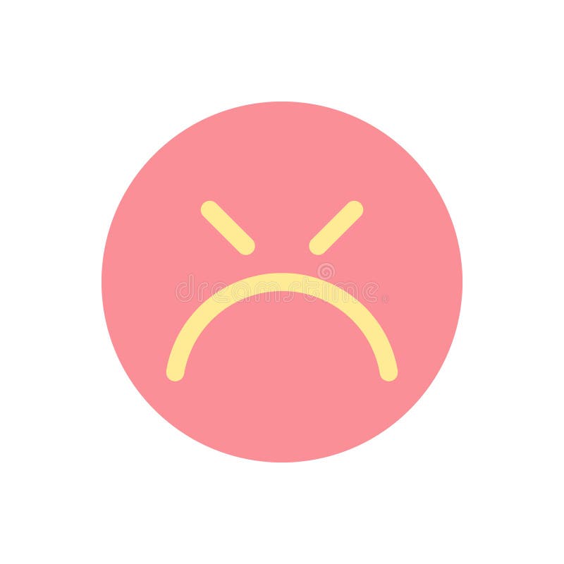 Mad Emoticon Flat Color Ui Icon Stock Illustration - Illustration of ...