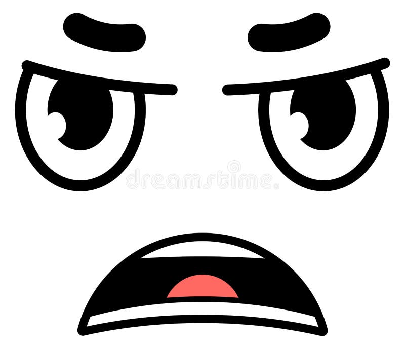 Mad Face Expression. Anger Comic Emotion Doodle Stock Vector ...