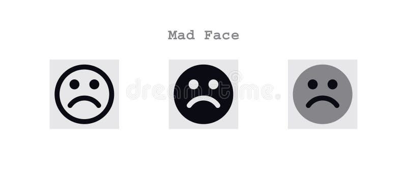 Mad face icons set stock vector. Illustration of unhappy - 270712546
