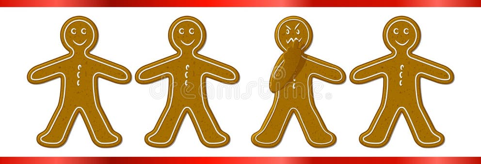 Mad Ginger Bread Man stock vector. Illustration of happy - 28126256