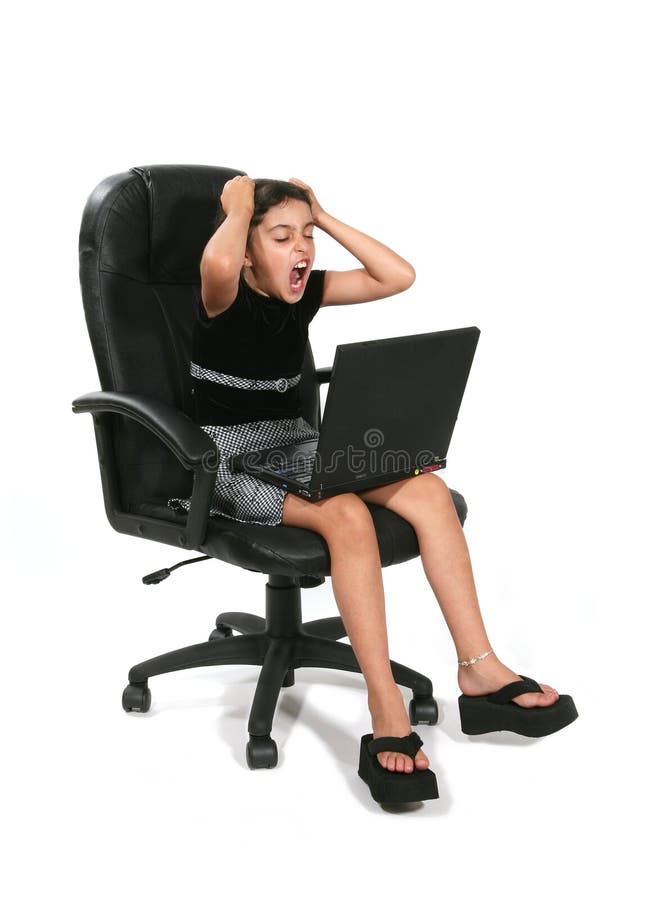 Mad Girl at Computer stock image. Image of conceptual - 1257819