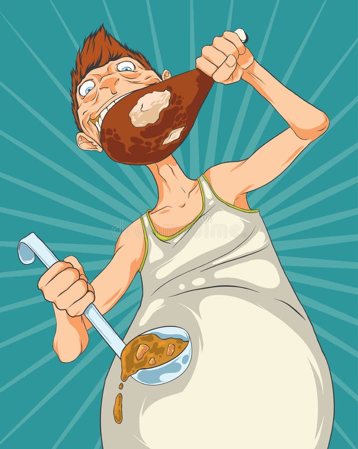 Mad and hungry man stock vector. Illustration of turkey - 84154444