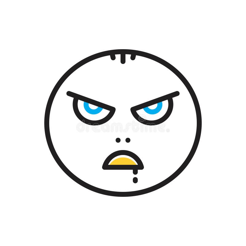 Multi Color Icon for Mad, Insane and Emoji Stock Vector - Illustration ...