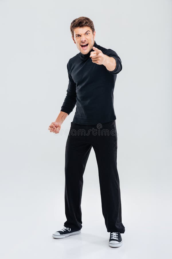 Mad Irritated Young Man Shouting and Pointing on You Stock Image ...