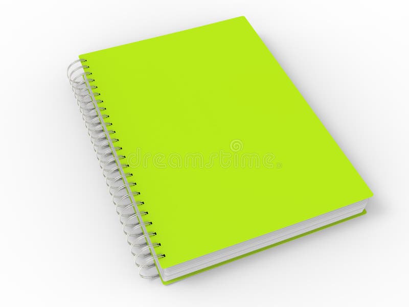 Mad Lime Green Spiral Binding Notebook Stock Illustration ...